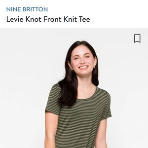 nine britton | Tops | Nine Britton Levie Front Knot Knit Tee Small ...